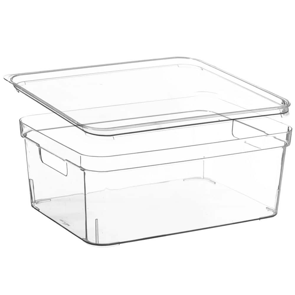 Basicwise (Set of 3) Medium Clear Storage Containers with Lid for ...