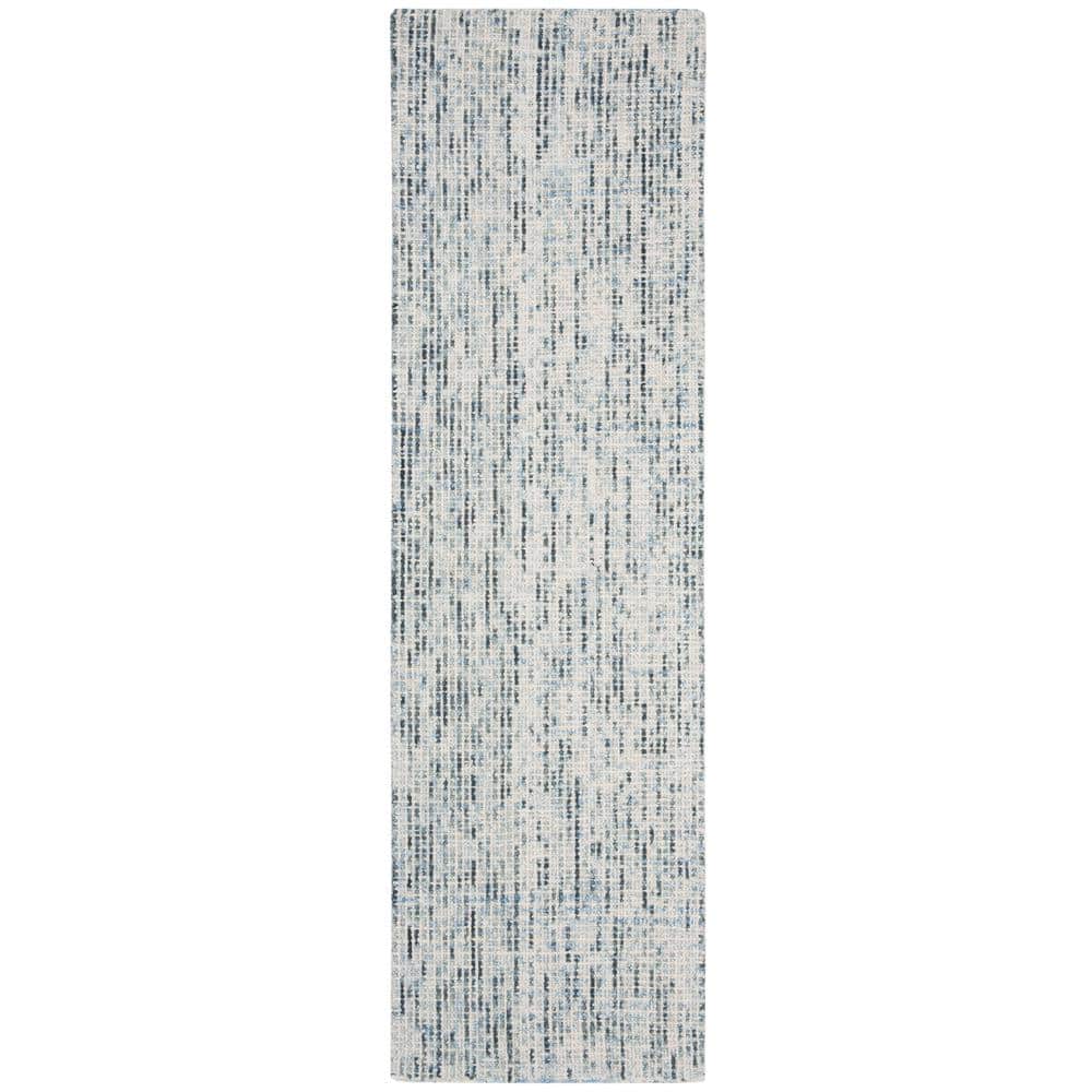 SAFAVIEH Abstract Blue/Charcoal 2 ft. x 12 ft. Speckled Runner Rug ...