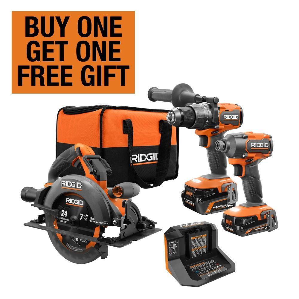 Reviews for RIDGID 18V Brushless Cordless 2-Tool Combo Kit w/ Hammer ...