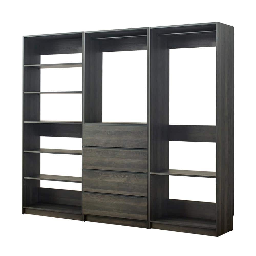 Klair Living Prosper 94.5 in. W Gray Tower System Freestanding-Shelf ...