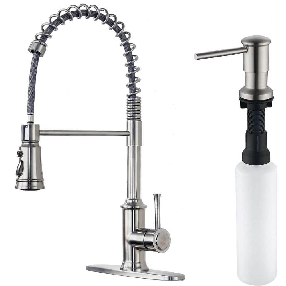 ruiling Single Handle Pull Down Sprayer Kitchen Faucet with Soap ...