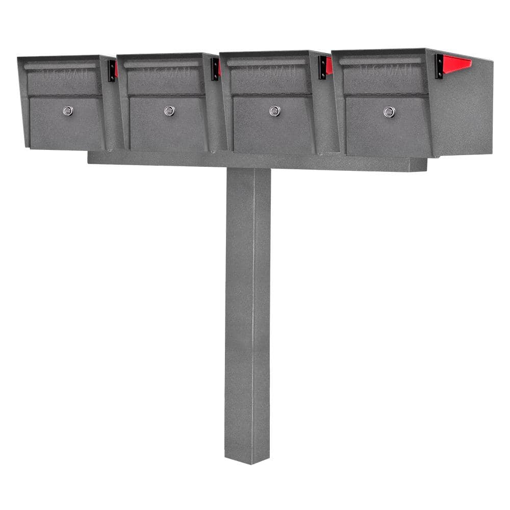 Mail Boss Mail Manager X4 Locking Mailbox Combo Kit with In-Ground Post ...