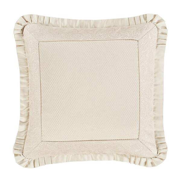 J QUEEN NEW YORK INC Valdez Alabaster Border Polyester Euro Sham 26 In ...