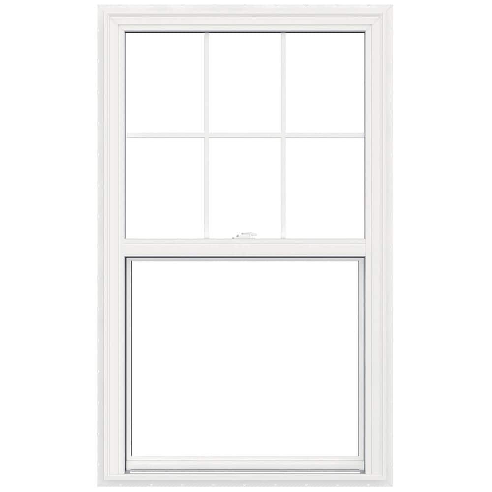 JELD-WEN V-2500 35.5 in. x 35.5 in. Single Hung Vinyl LowE White ...