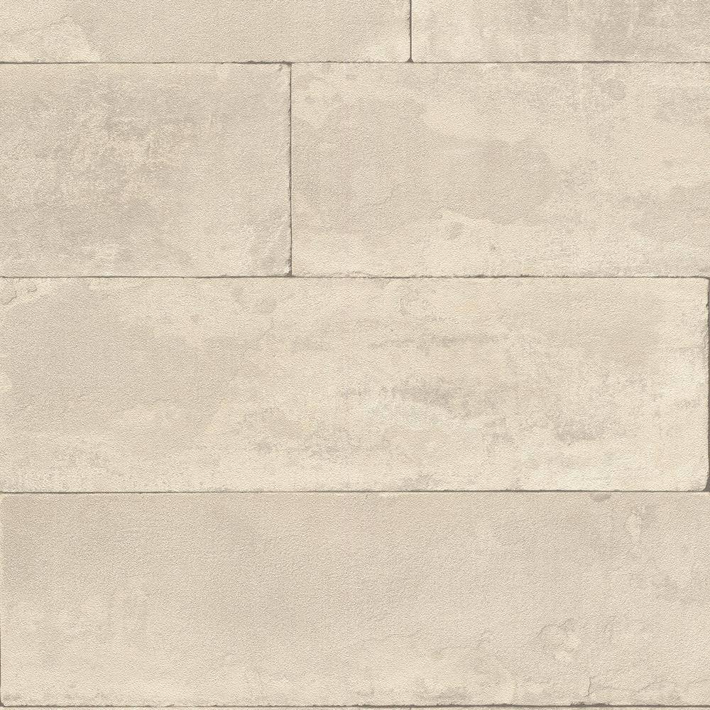 Exposed Beige Textured Concrete Blocks Non-Woven Non-Pasted Matte ...