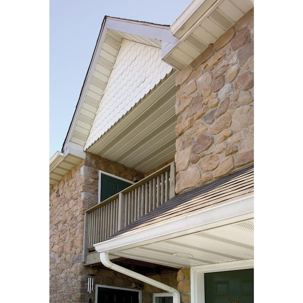 Amerimax Home Products 12 in. x 12 ft. White Aluminum D6 Vented Soffit ...