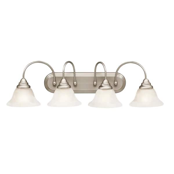 KICHLER Telford 33.25 in. 4-Light Brushed Nickel Transitional Bathroom ...