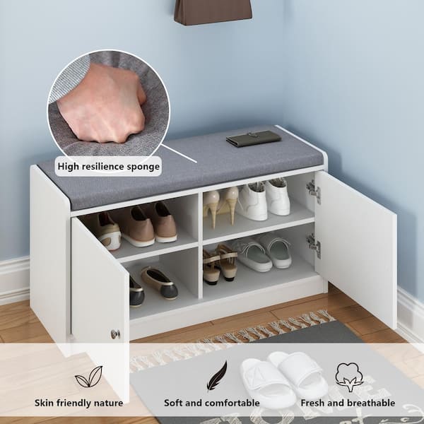Shoe storage box with seat store