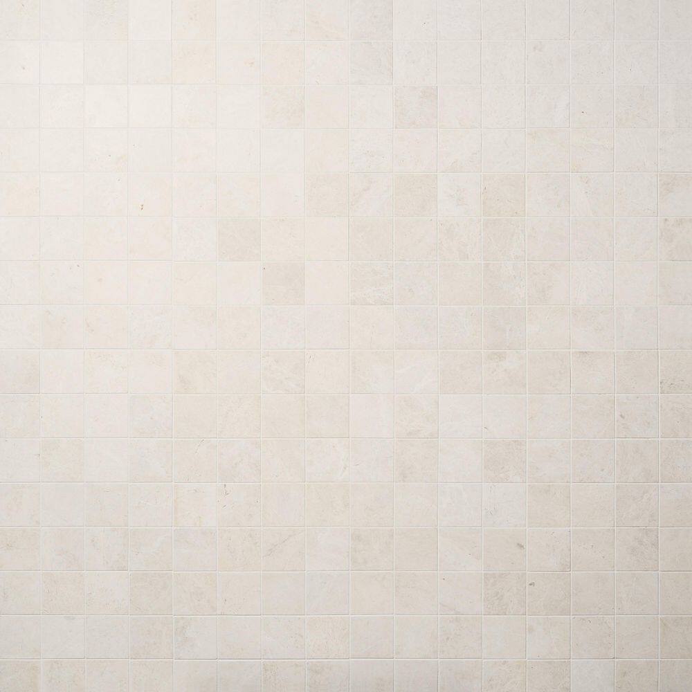 Ivy Hill Tile Vanilla Warm White 3 in. x 3 in. Square Honed Marble ...