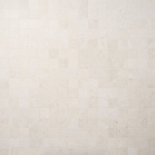 Ivy Hill Tile Vanilla Warm White 3 in. x 3 in. Square Honed Marble ...