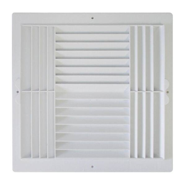 12 in. x 12 in. Plastic 4-Way Ceiling Register in White RGC1212 - The ...