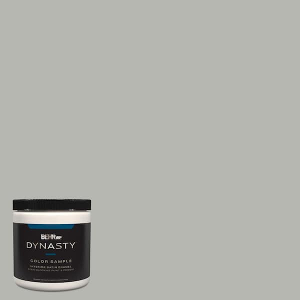 BEHR DYNASTY 8 oz. #HDC-MD-26 Sonic Silver One-Coat Hide Satin Enamel ...