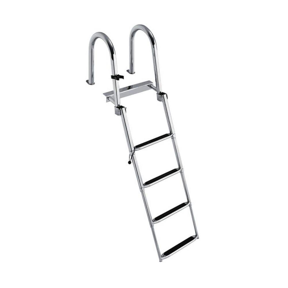 FORCLOVER 4-Step Boat Ladder with Pedal Handrail for Boat Yacht Dock ...