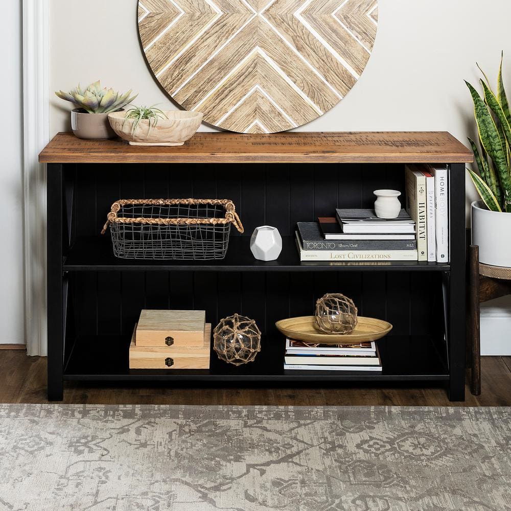 Black and oak bookcase store