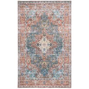 SAFAVIEH Arizona Rust/Beige 8 ft. x 10 ft. Border Ornate Machine ...