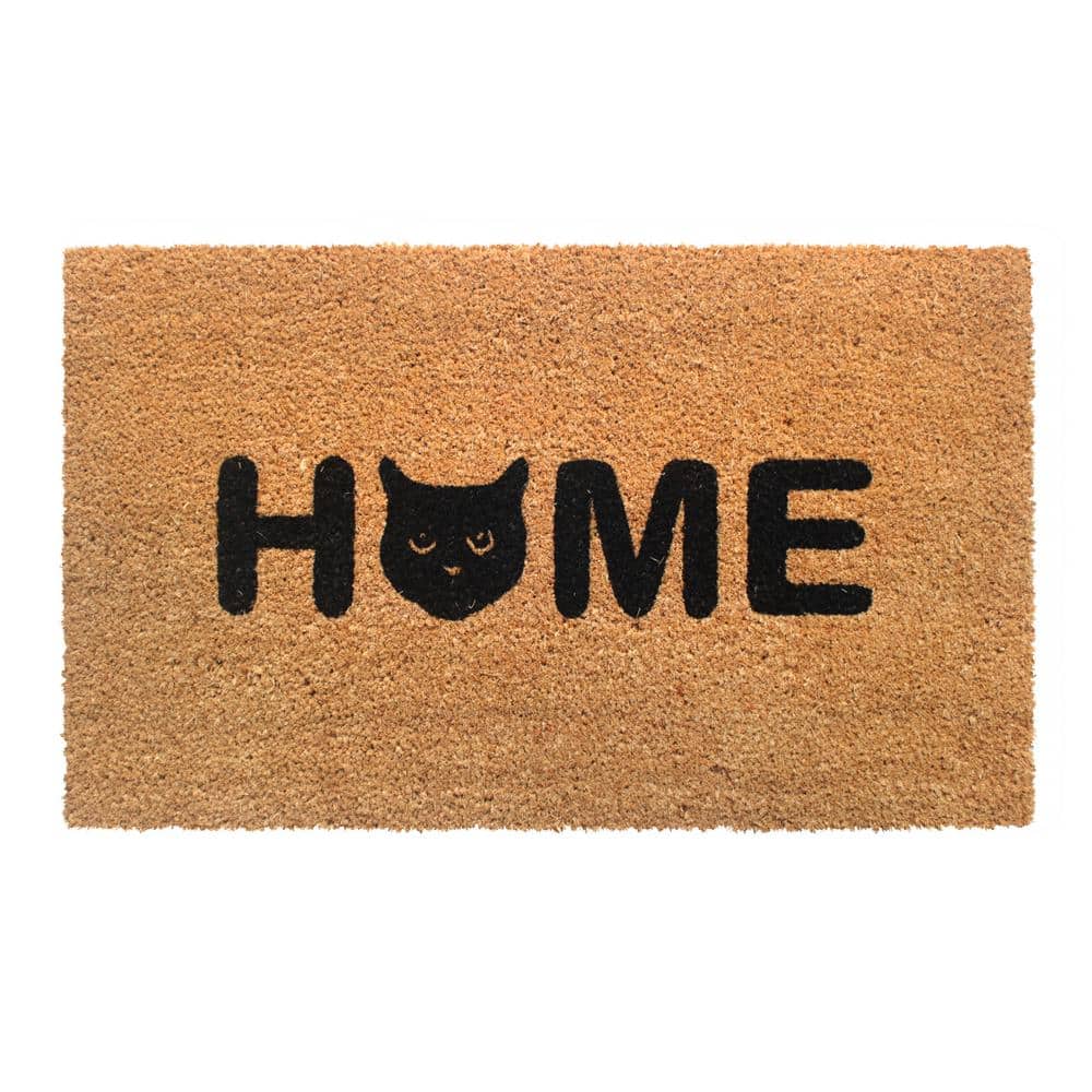 RugSmith Home Cat Face Black 30in. x 18in. Door Mat DM11444 - The Home ...