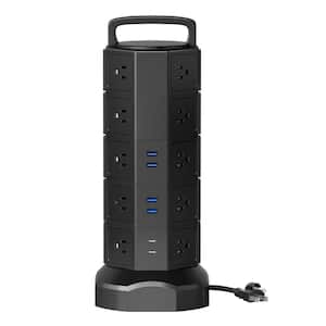APC Black SurgeArrest 8 ft. Surge Protector with 11 outlets, 2 USB ...