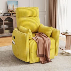 ANBAZAR Yellow Manual Recliner Chair with Rocker and Swivel for Living ...
