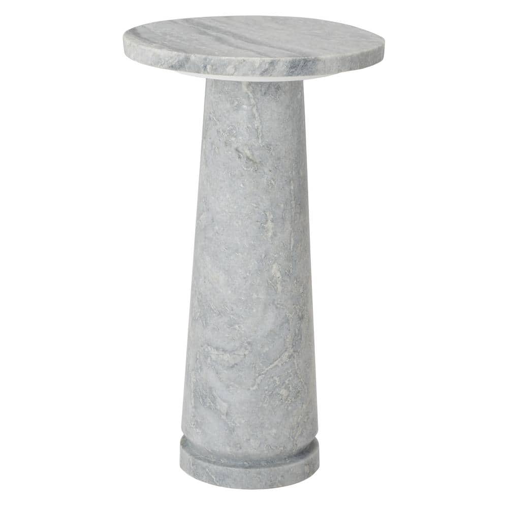 SAFAVIEH Valentia 10 in. Light Grey Round Marble End Table SFV9704A - The Home Depot