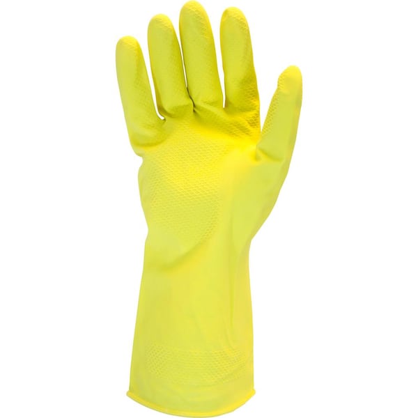 THE SAFETY ZONE Chemical Gloves Small Heavy-Duty 18 Mil Yellow Latex ...