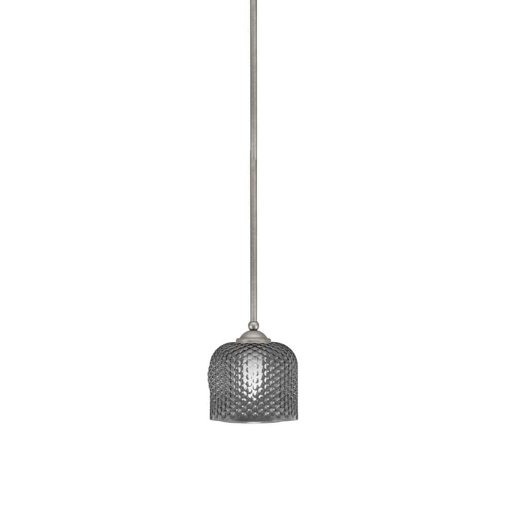 Clevelend 100-Watt 1-Light Graphite Pendant Mini Pendant Light with ...