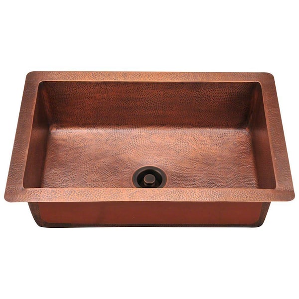 Polaris Sinks Undermount Copper 33 in. Single Bowl Kitchen Sink P309 ...