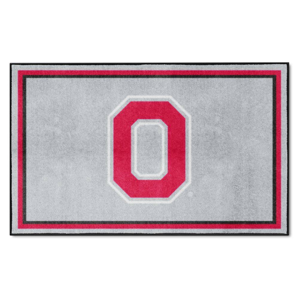 FANMATS Ohio State Buckeyes Gray 4 ft. x 6 ft. Plush Area Rug 36429 ...