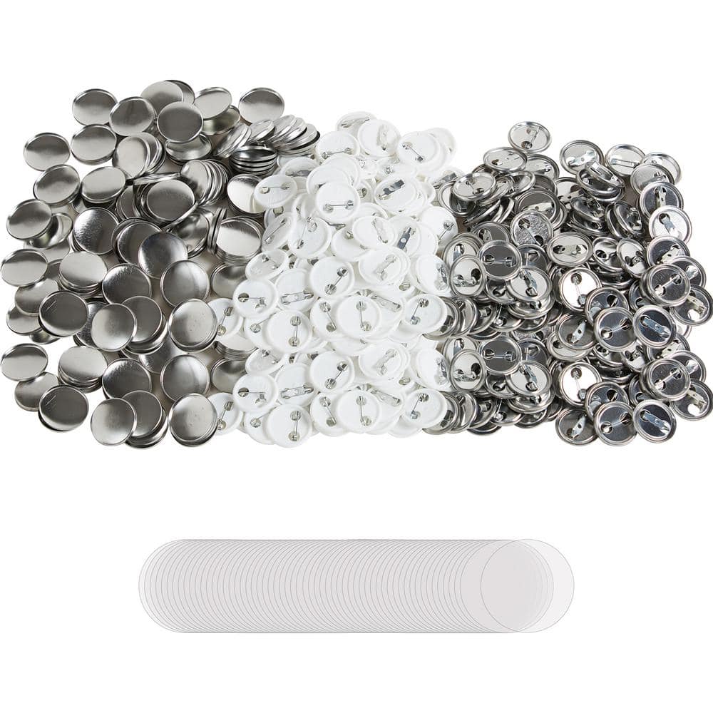 SVOPES 500-Sets 25 mm Pin Back Button Parts for Button Maker, DIY Round ...