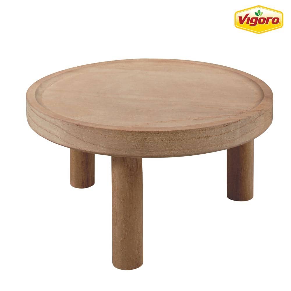 Reviews for Vigoro 10 in. Footed Medium Brown Wood Plant Stand (10 in ...