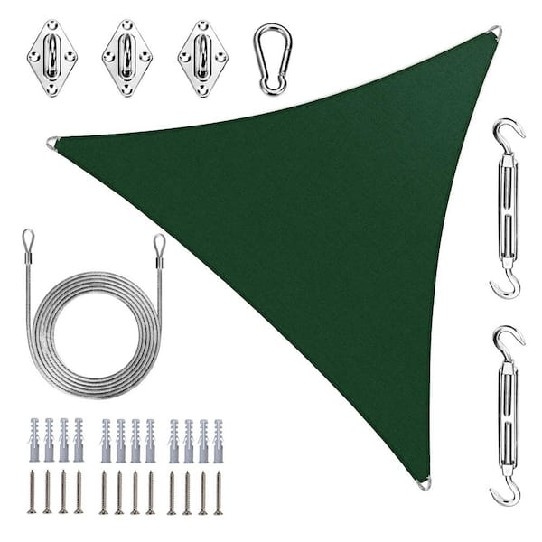 26 ft. x 26 ft. x 26 ft. Triangle Pro Ring Sun Shade Sail with Hardware ...