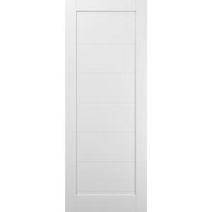 JELD-WEN 18 in. x 80 in. 1-Panel Solid Core White Primed MDF Wood ...