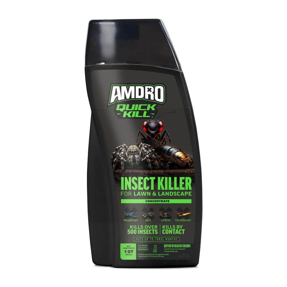 AMDRO Quick Kill 32 oz. Outdoor Liquid Multi Insect Killer Concentrate for Lawns with 3-Month ...