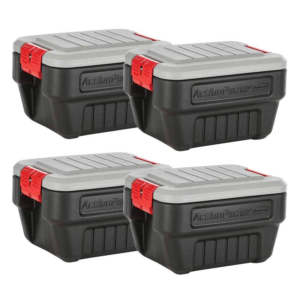Rubbermaid 8 Gal. Action Packer Storage Bin (4-Pack) RMAP080000 - The ...