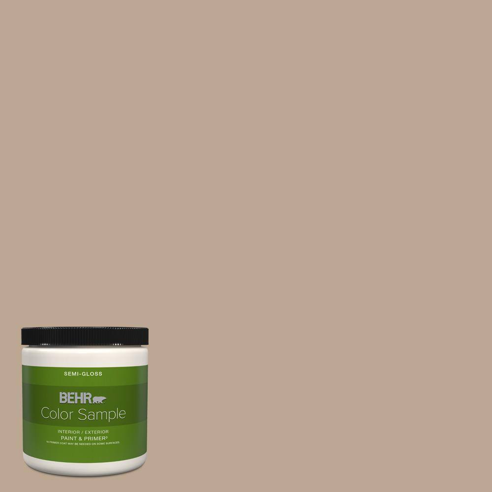BEHR PREMIUM PLUS 8 oz. #700D-4 Brown Teepee Semi-Gloss Interior ...
