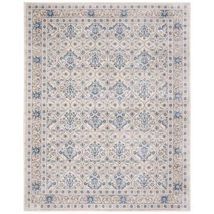 SAFAVIEH Brentwood Navy/Light Gray 8 ft. x 10 ft. Geometric Floral ...