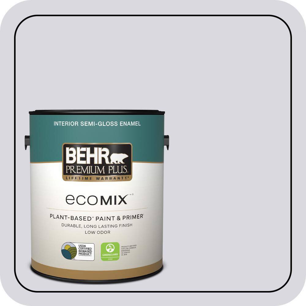 BEHR PREMIUM PLUS 1 gal. #MQ3-30 Petal Tip Semi-Gloss Enamel EcoMix ...