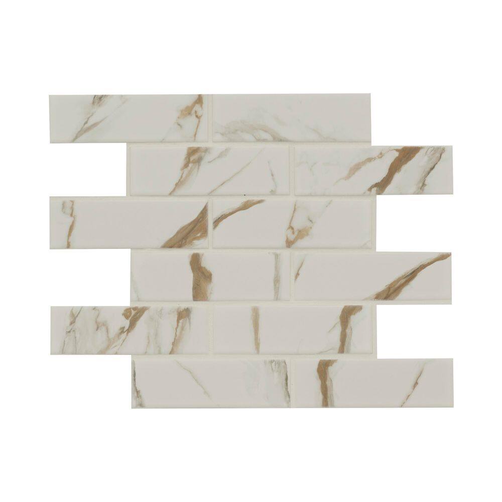 MSI Calacatta Gold Subway 12 in. x 12 in. x 0.24 in. Matte Porcelain ...
