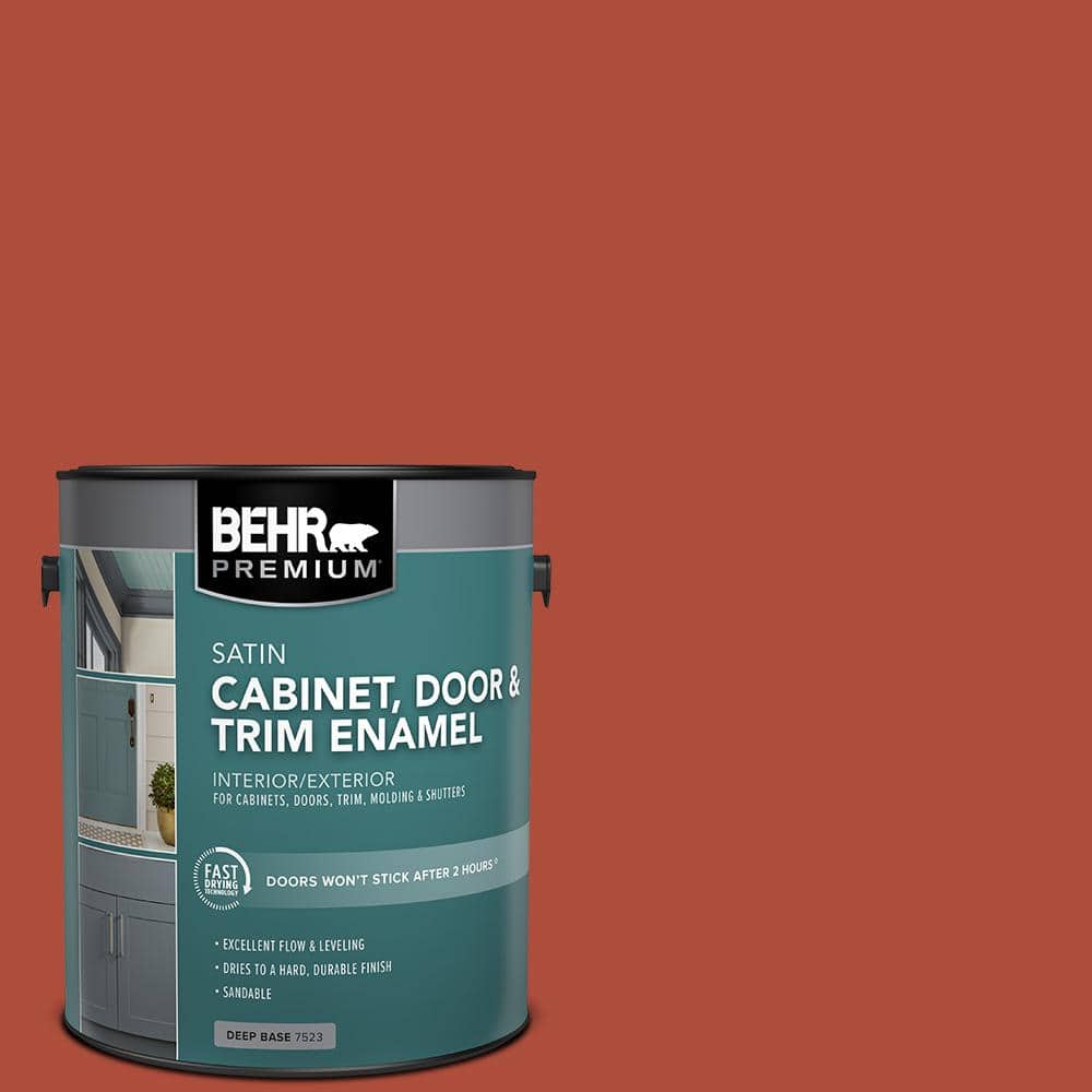 BEHR PREMIUM 1 gal. #MQ4-35 Torch Red Satin Enamel Interior/Exterior ...