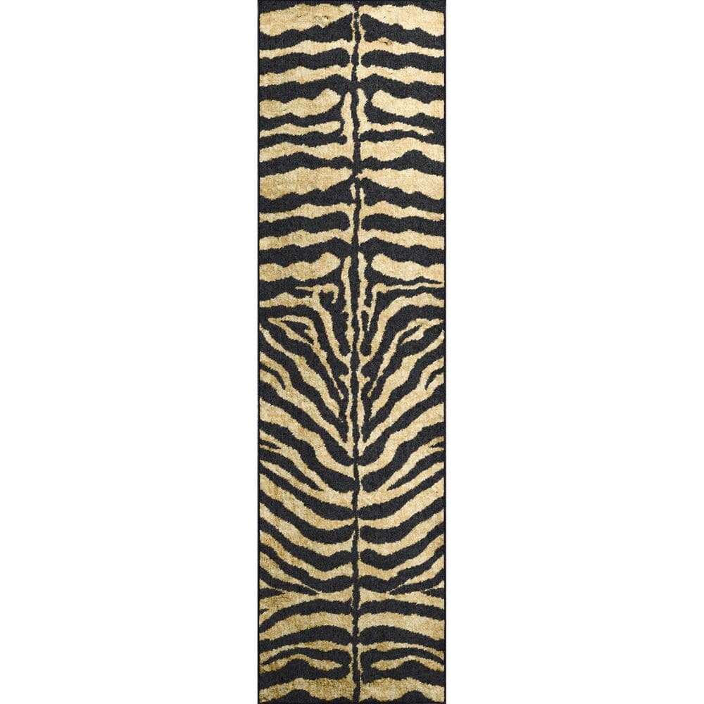 HomeRoots 2 X 8 Gold Animal Print Runner Rug 2000491632 - The Home Depot