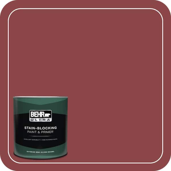 BEHR ULTRA 1 qt. #PPU1-10 Forbidden Red Semi-Gloss Enamel Exterior ...