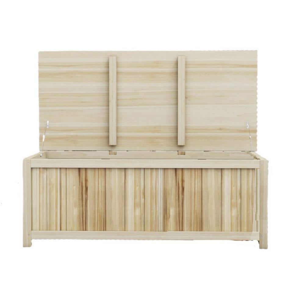 50 Gal. 47 in. W x 22 in. D x 18 in. H Natural Outdoor Wooden Storage ...