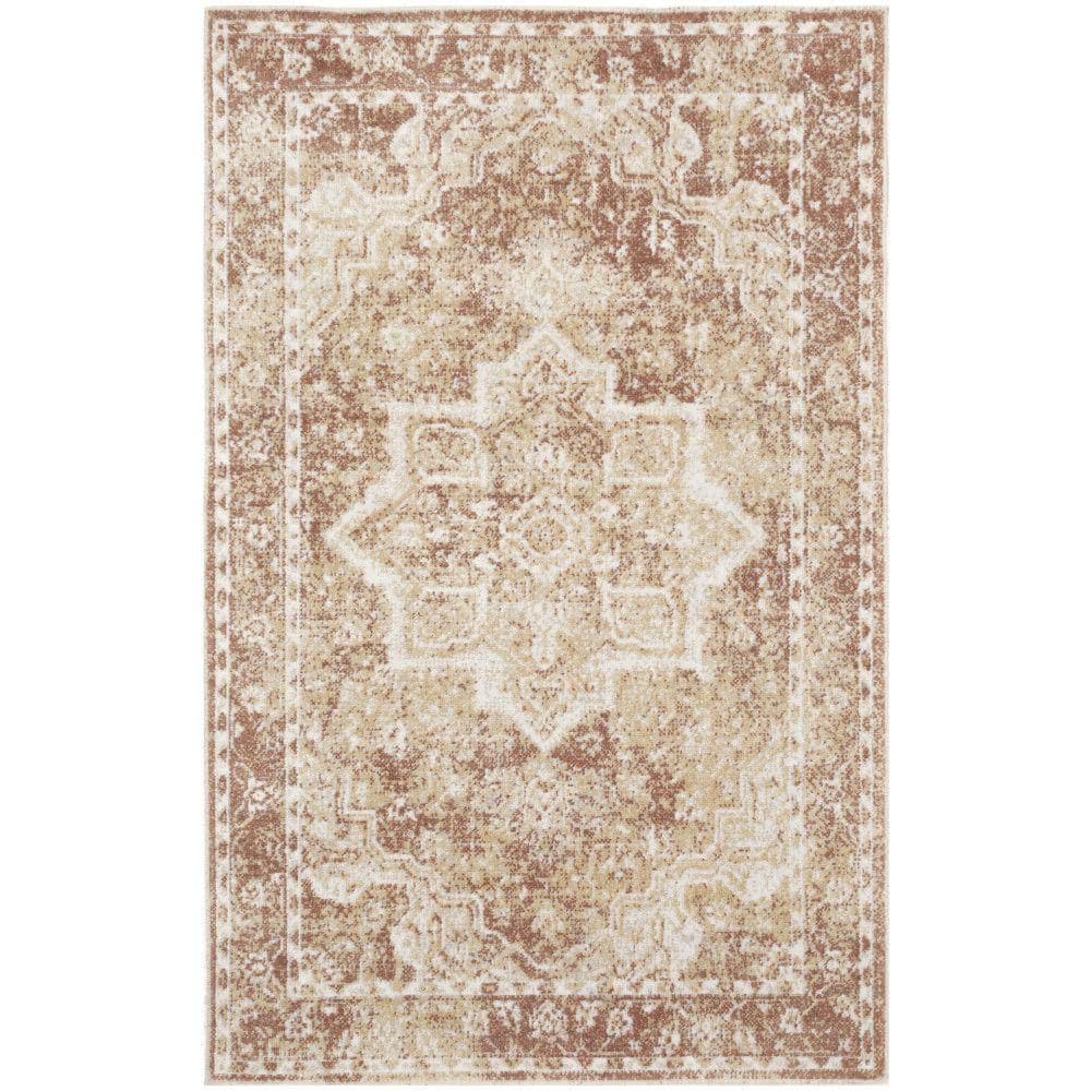 Nourison Astra Machine Washable Rust 3 ft. x 5 ft. Distressed ...
