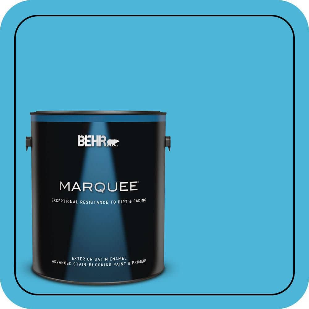 BEHR MARQUEE 1 gal. #P490-4 Aztec Sky Satin Enamel Exterior Paint ...