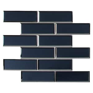 MSI Take Home Tile Sample-Blue Shimmer Chevron 4 in. x 4 in. Glass Mesh ...