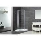 Aston SEN973 36 in. x 36 in. x 77-1/2 in. Semi-Frameless Neo-Angle Shower Enclosure in Chrome ...