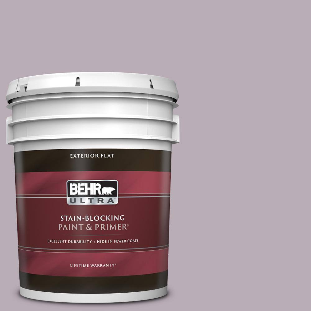 BEHR ULTRA 5 gal. #670F-4 Silverberry Flat Exterior Paint & Primer ...