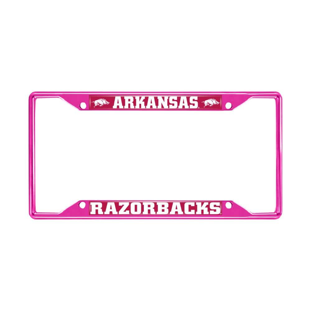 FANMATS Universal Fit University of Arkansas License Plate Frame - Pink ...