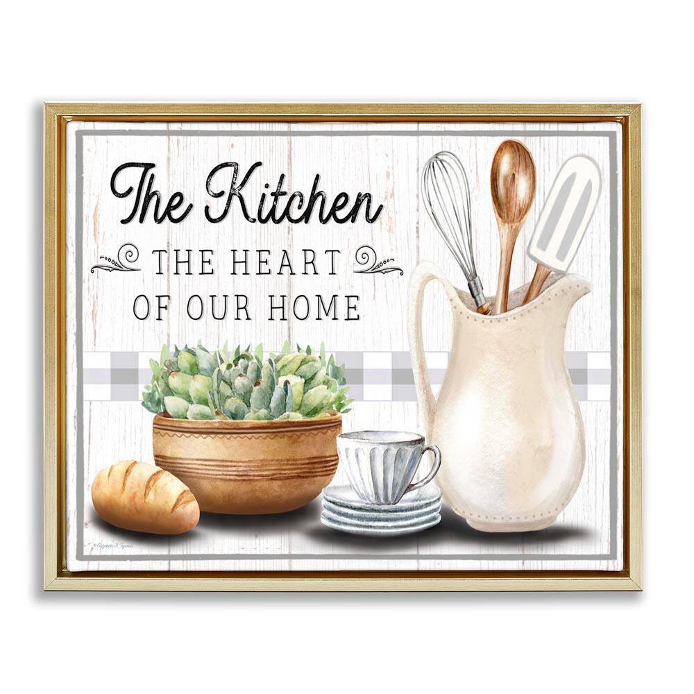 Stupell Industries Kitchen Heart of Home by Elizabeth Tyndall Gold ...