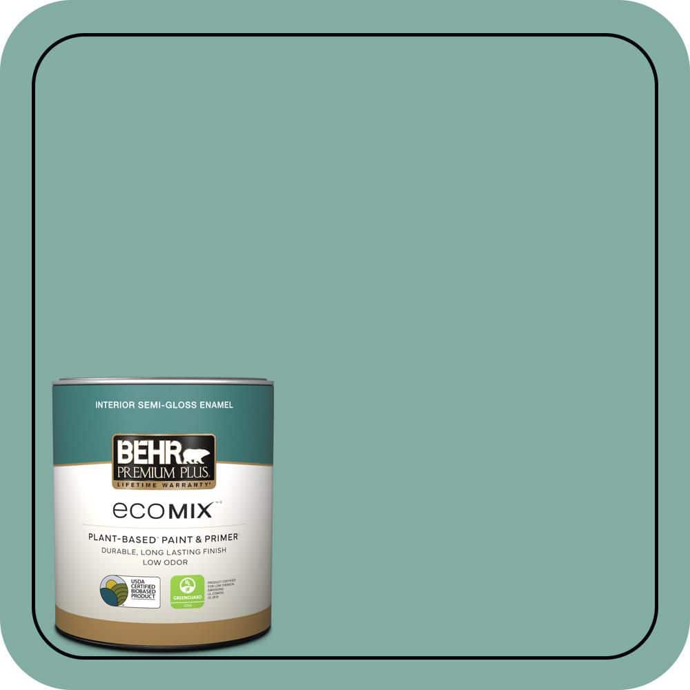 BEHR PREMIUM PLUS 1 qt. #M440-4 Summer Dragonfly Semi-Gloss Enamel ...