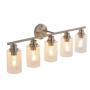 BAOURE 65.94 in. 10 Light Nickel Vanity Light Fixtures Modern Bathroom ...